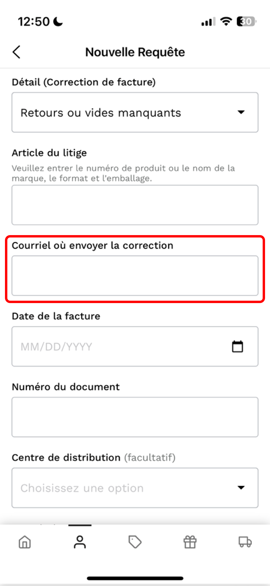 Comment ouvrir une demande d'assistance pour une correction de facture ...