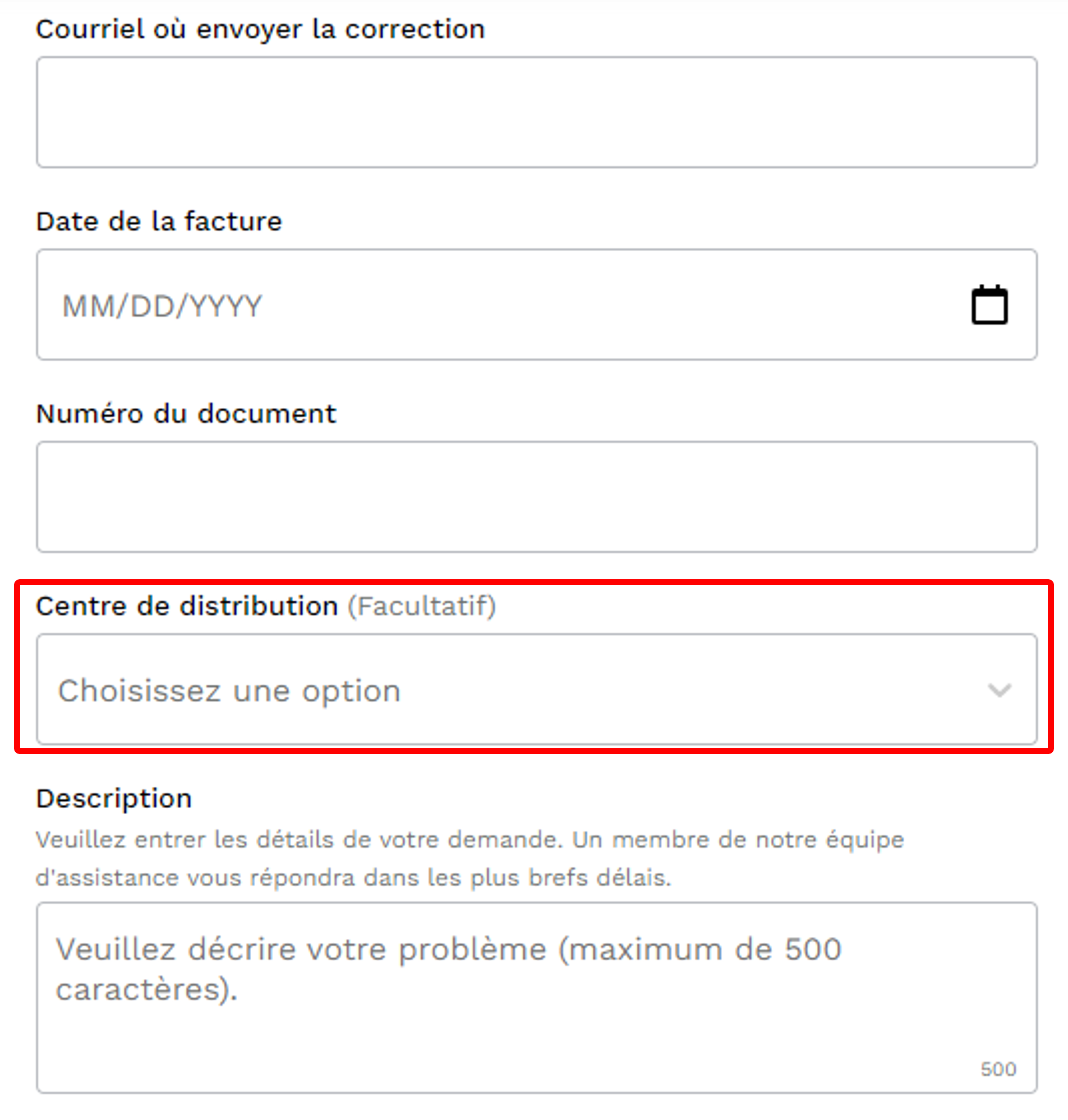 Comment ouvrir une demande d'assistance pour une correction de facture ...